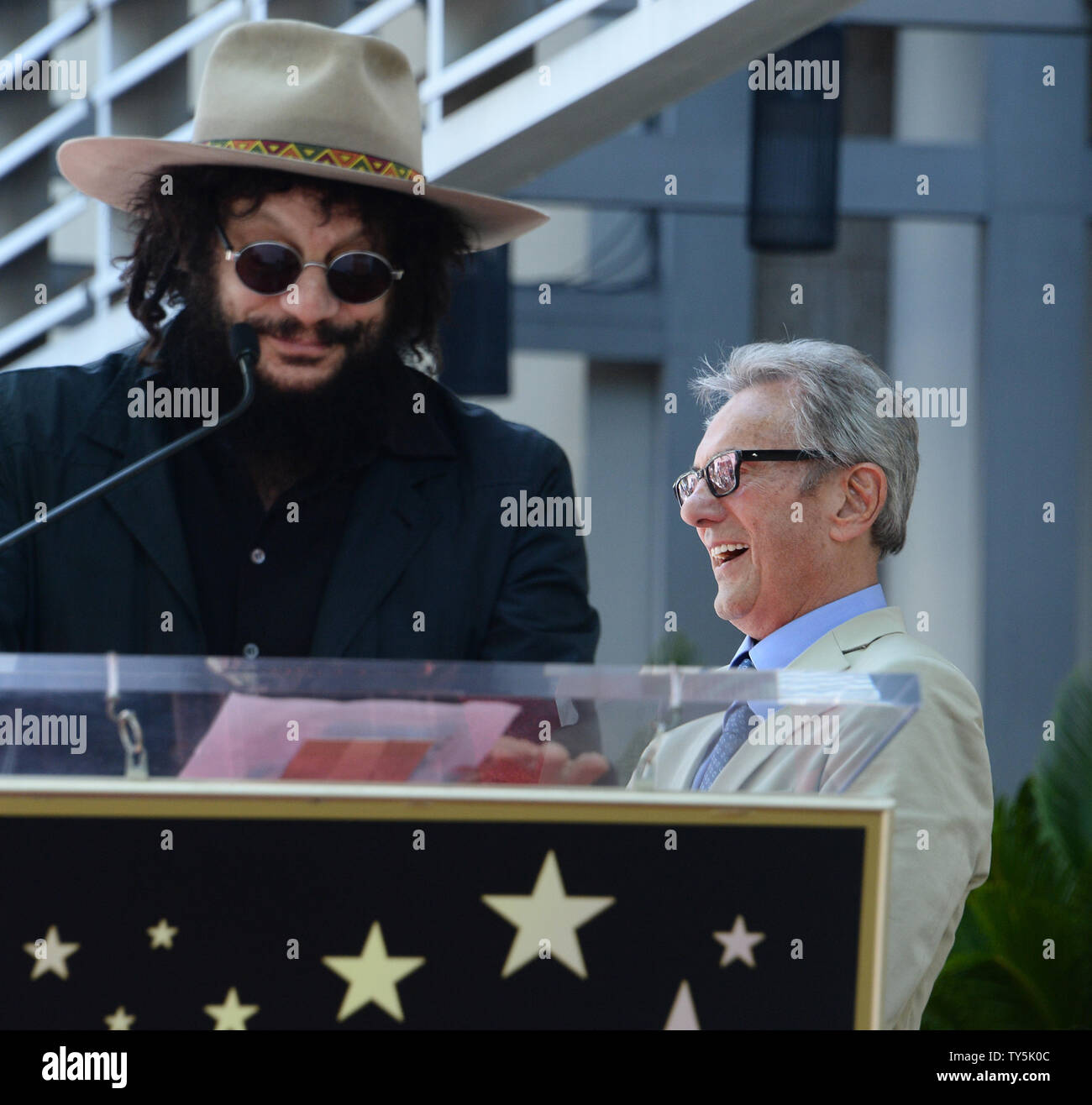 Music pioneer and recording engineer Al Schmitt (R) listens to comments ...
