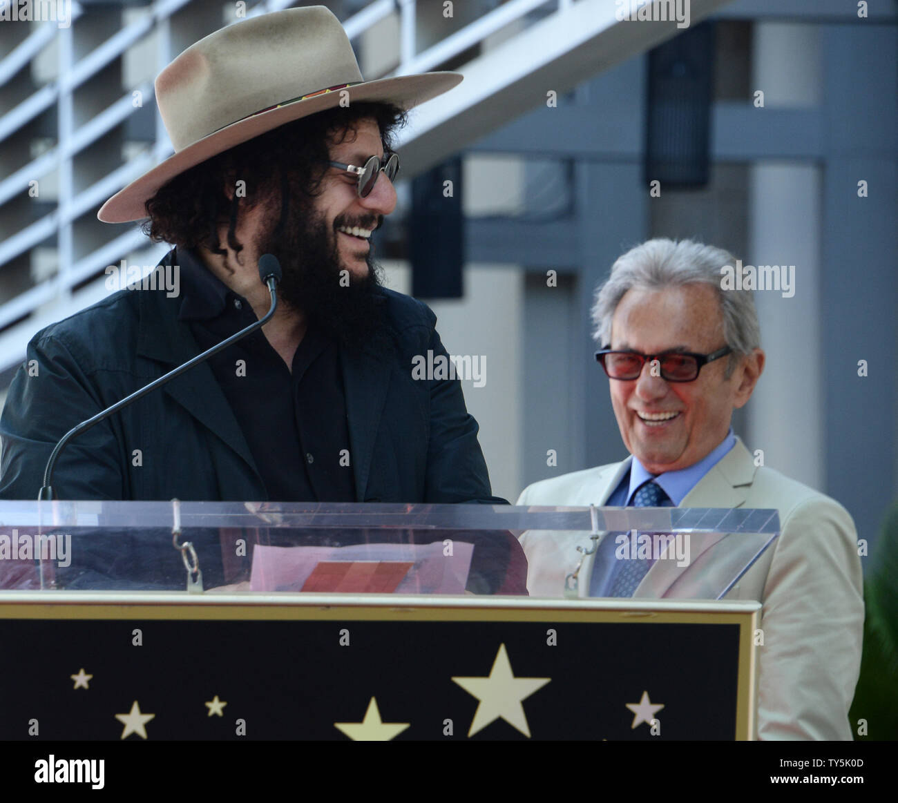 Music pioneer and recording engineer Al Schmitt (R) listens to comments ...