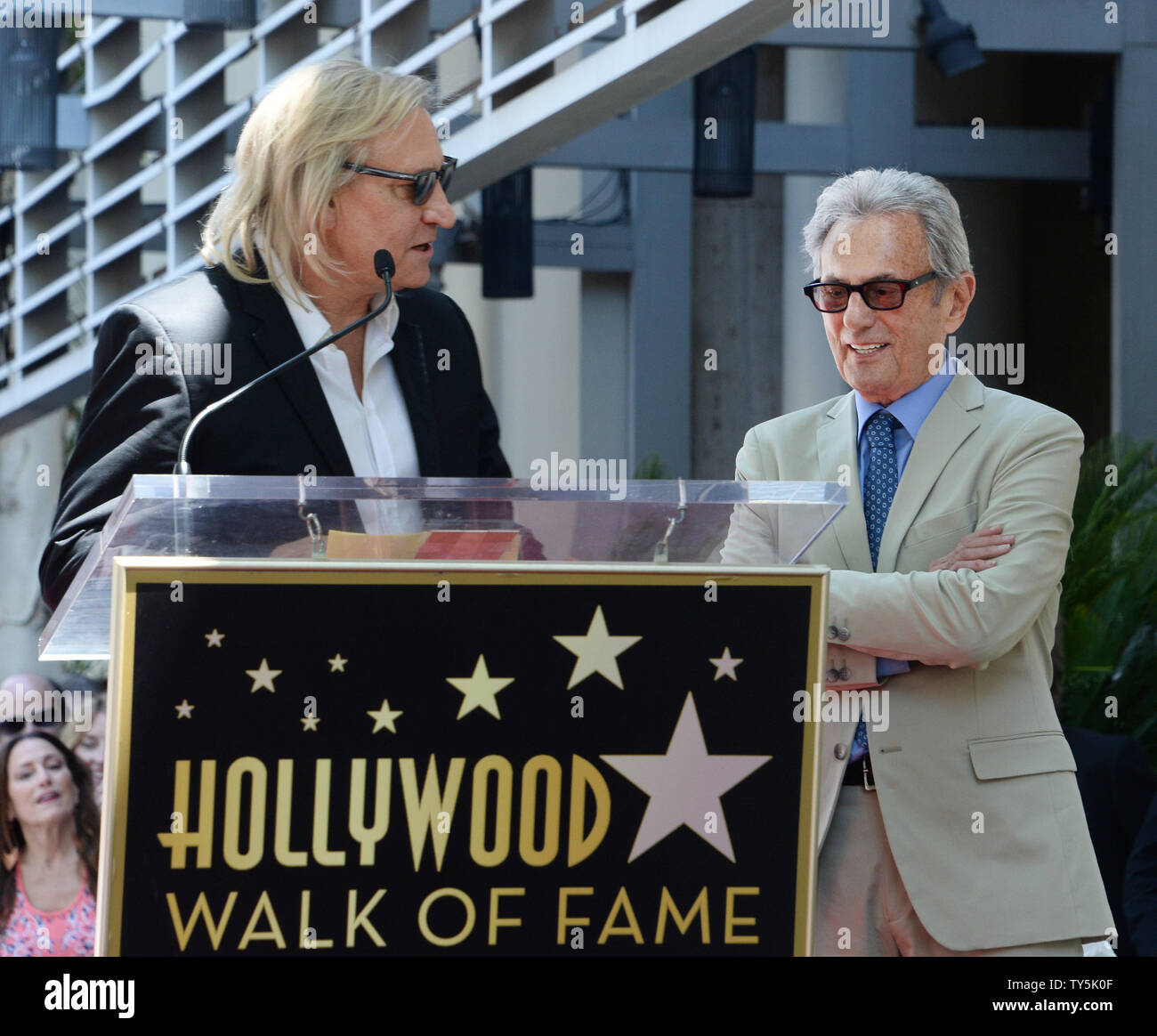 Music pioneer and recording engineer Al Schmitt (R) listens to comments ...