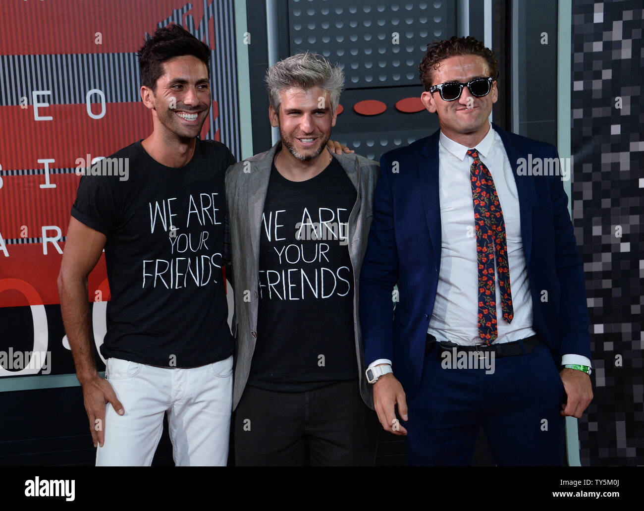 Director Max Joseph (C) and guests arrive on the red carpet for the ...