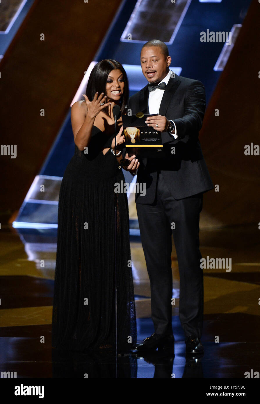 Actress Taraji P. Henson (L) and actor Terrence Howard onstage during ...