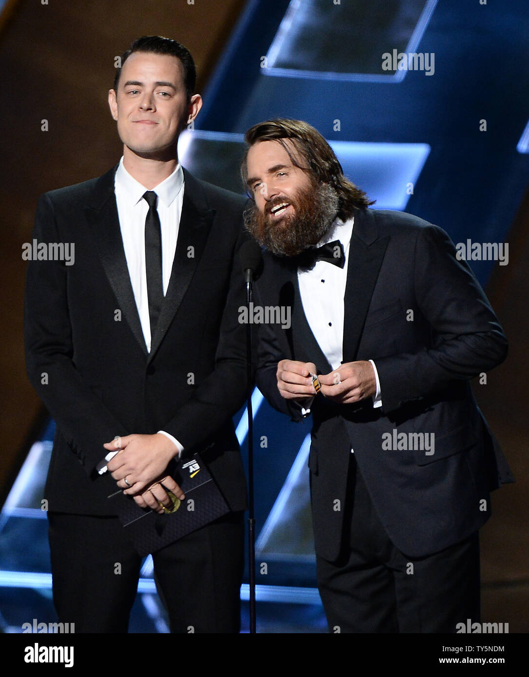 Actors Colin Hanks and Will Forte appear onstage during the 67th ...