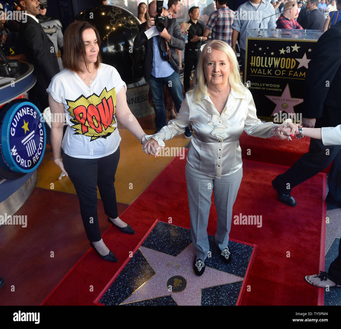 Elizabeth Sanders (C), the widow of "Batman" creator, the late Bob Kane ...