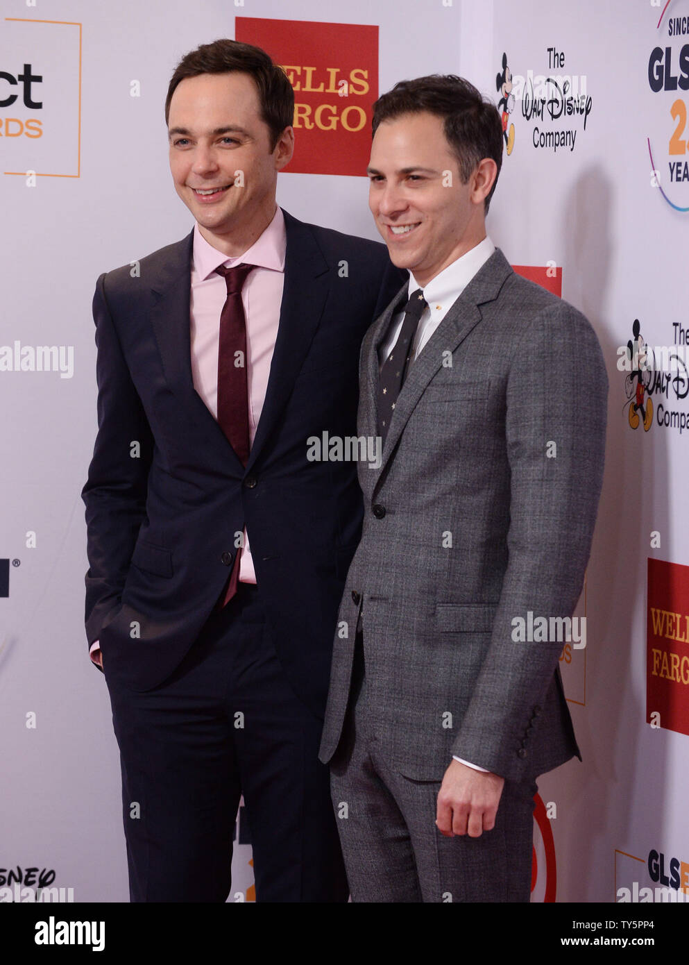 Actor Jim Parsons and art director Todd Spiewak attend the GLSEN Respect Awards at the Beverly ...