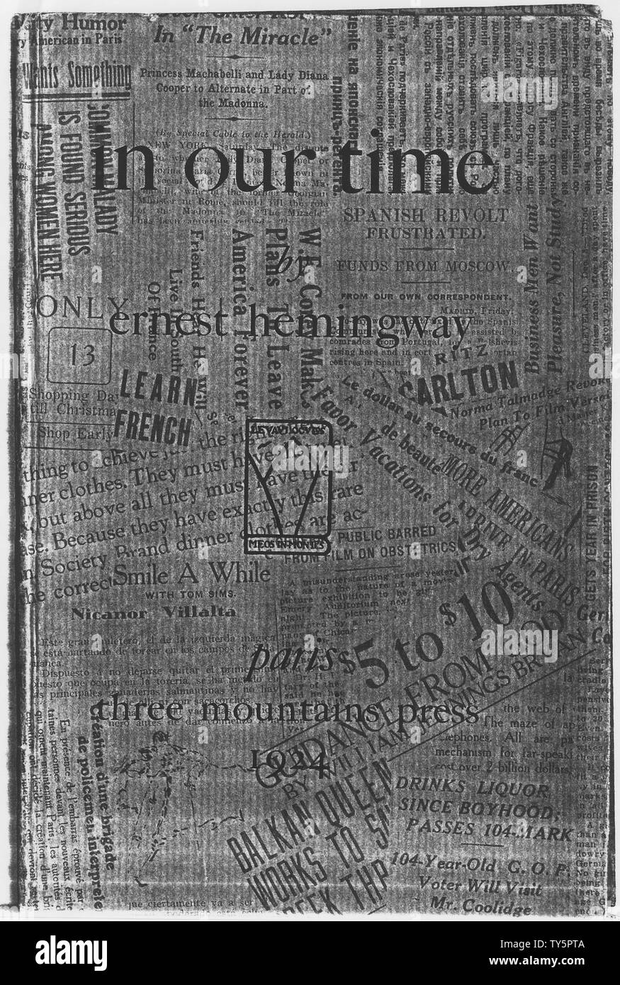 IN OUR TIME Book Cover; Scope and content: Book cover for IN OUR TIME ...