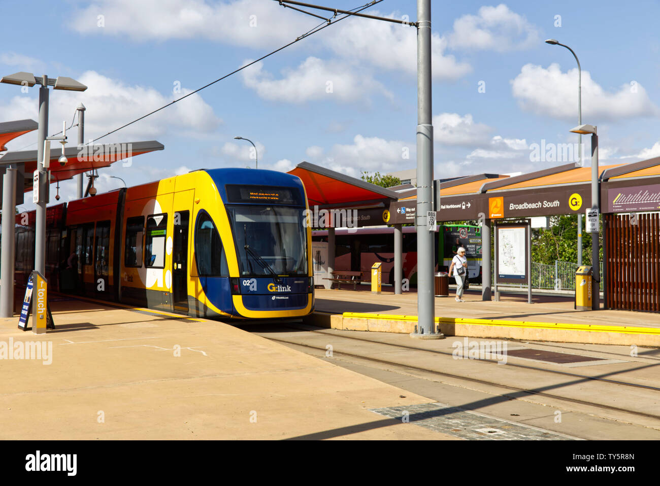 Gold Coast Light Rail Network (G Link) at Broadbeach Surfers Paradise ...
