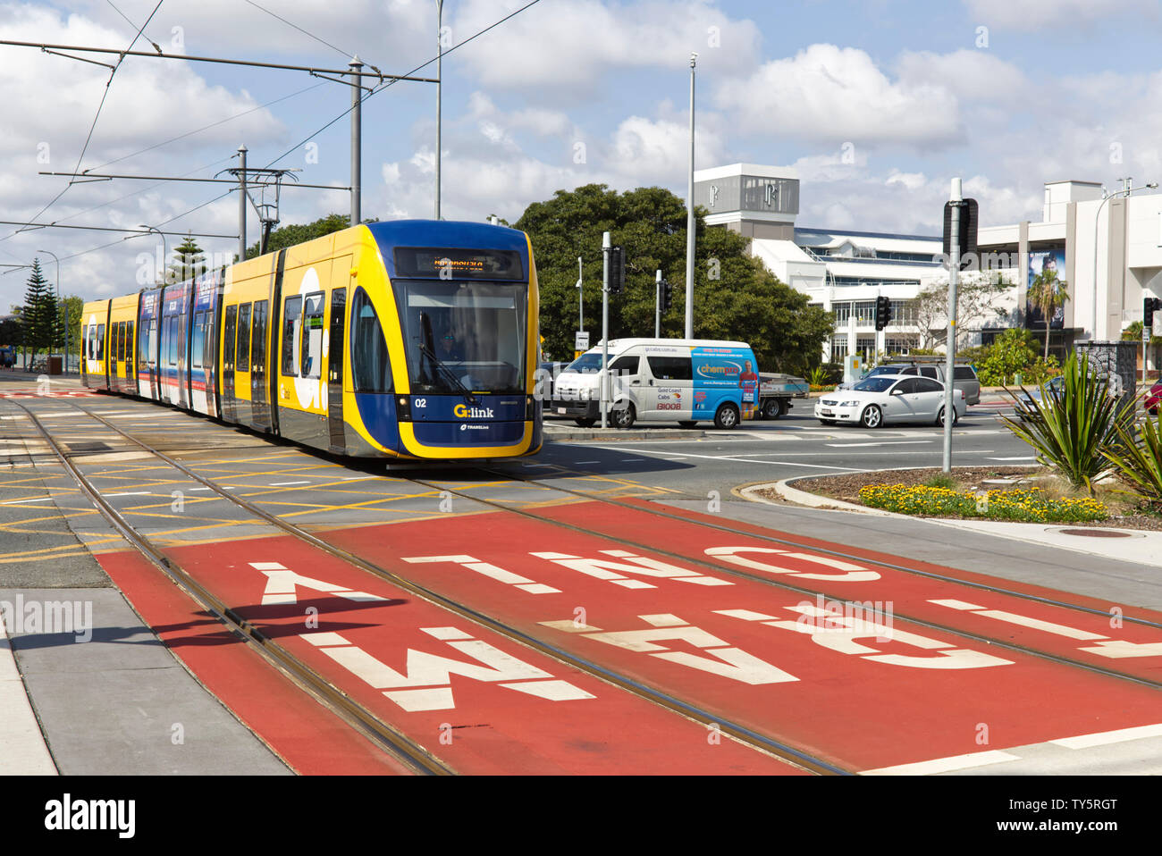 Gold Coast Light Rail Network (G Link) at Broadbeach Surfers Paradise ...