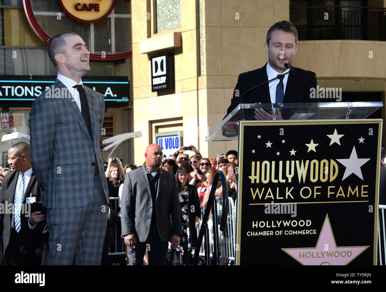 English actor Daniel Radcliffe reacts to comments by comedian Chris ...