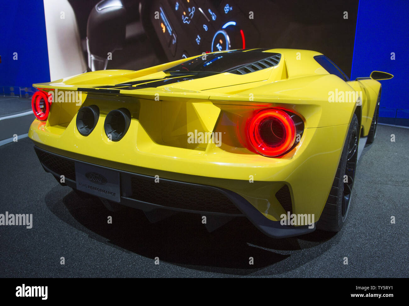 A 2017 Ford GT is on display at the LA Auto Show held at the Convention ...