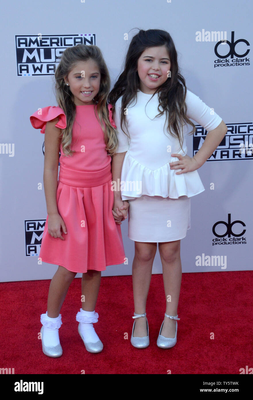 From left, TV personalities Rosie Grace and Sophia Grace arrive for the ...