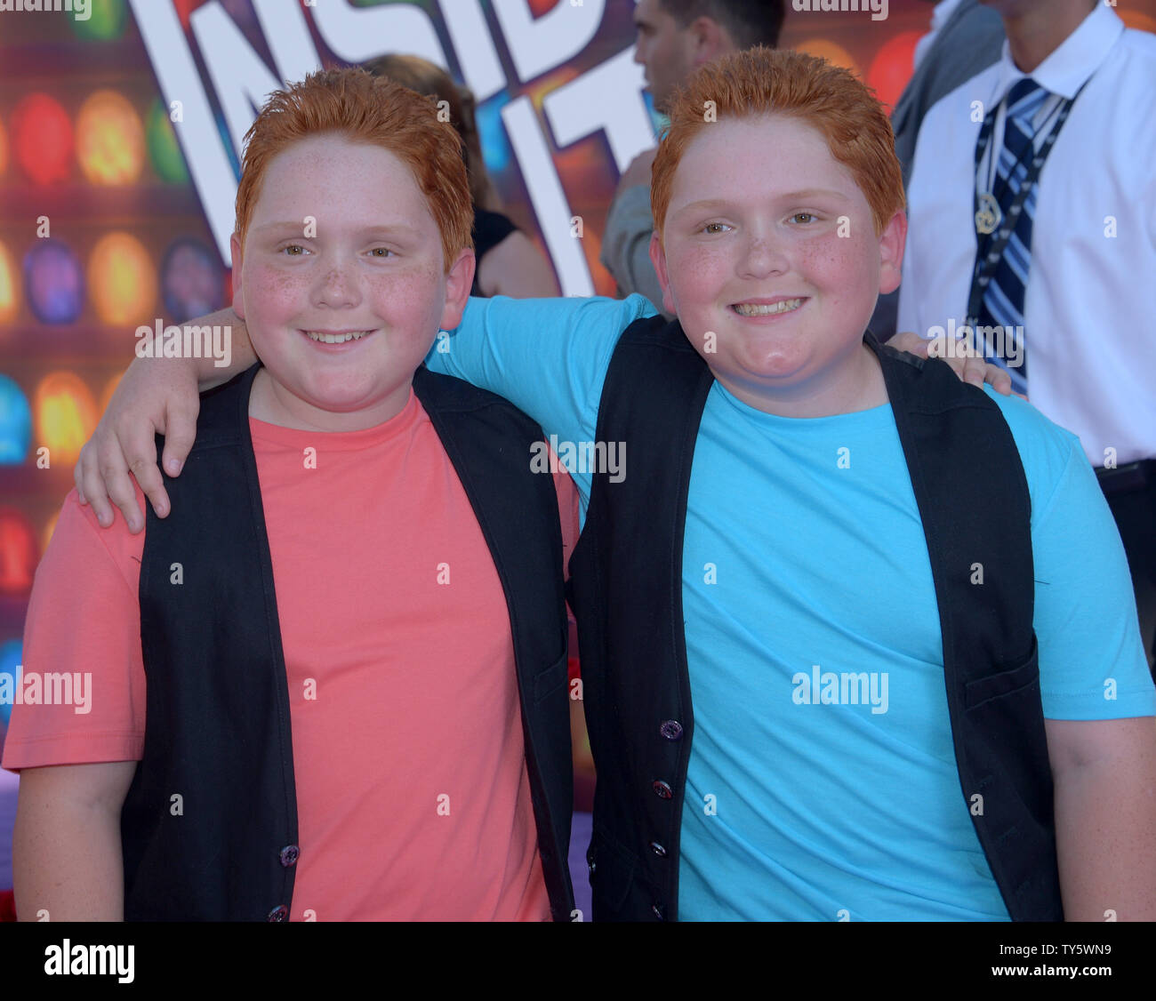 Actors Benjamin and Matthew Royer attend the premiere of the animated ...