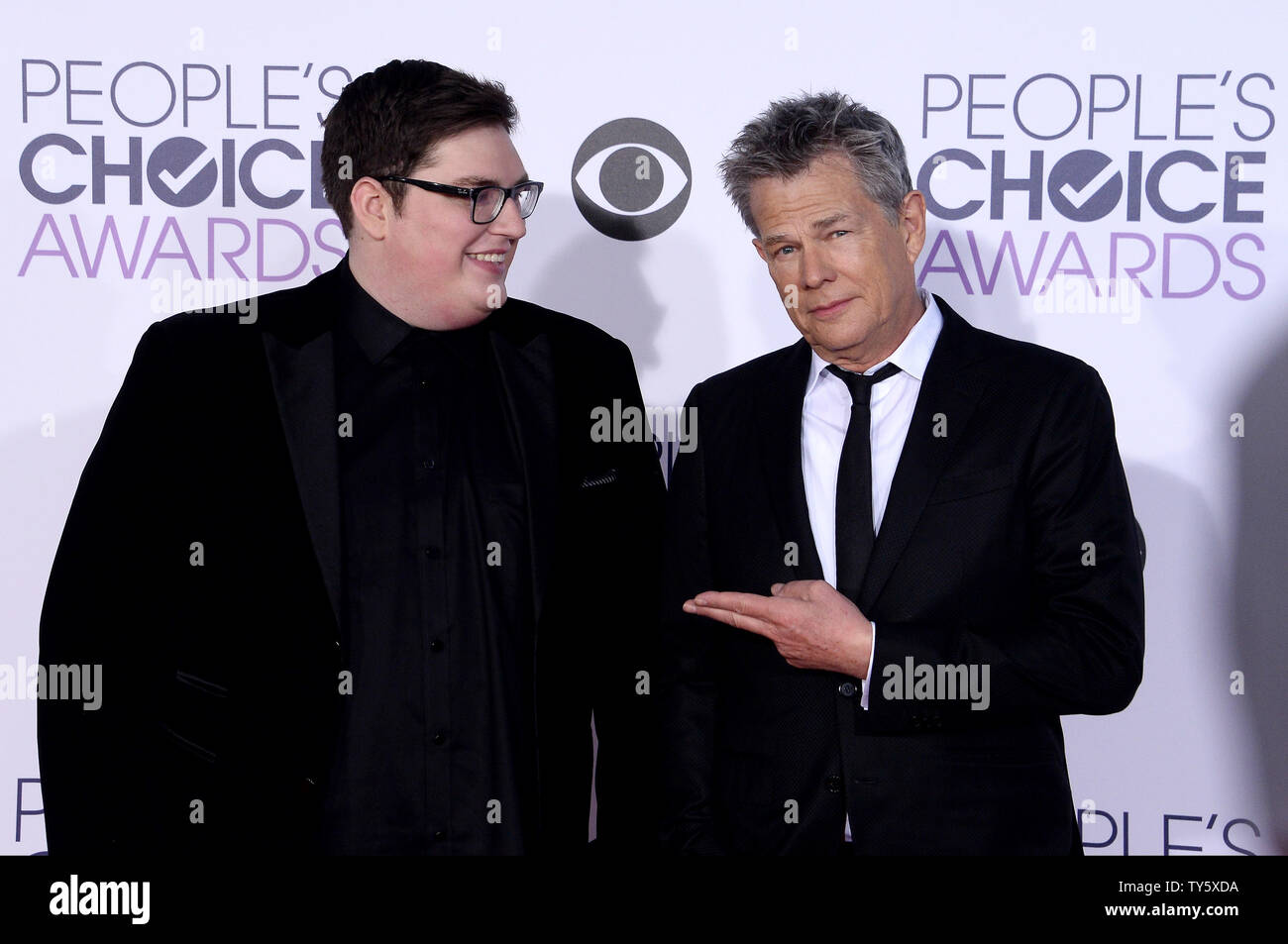 Singer Jordan Smith, left, and producer David Foster arrive for the ...