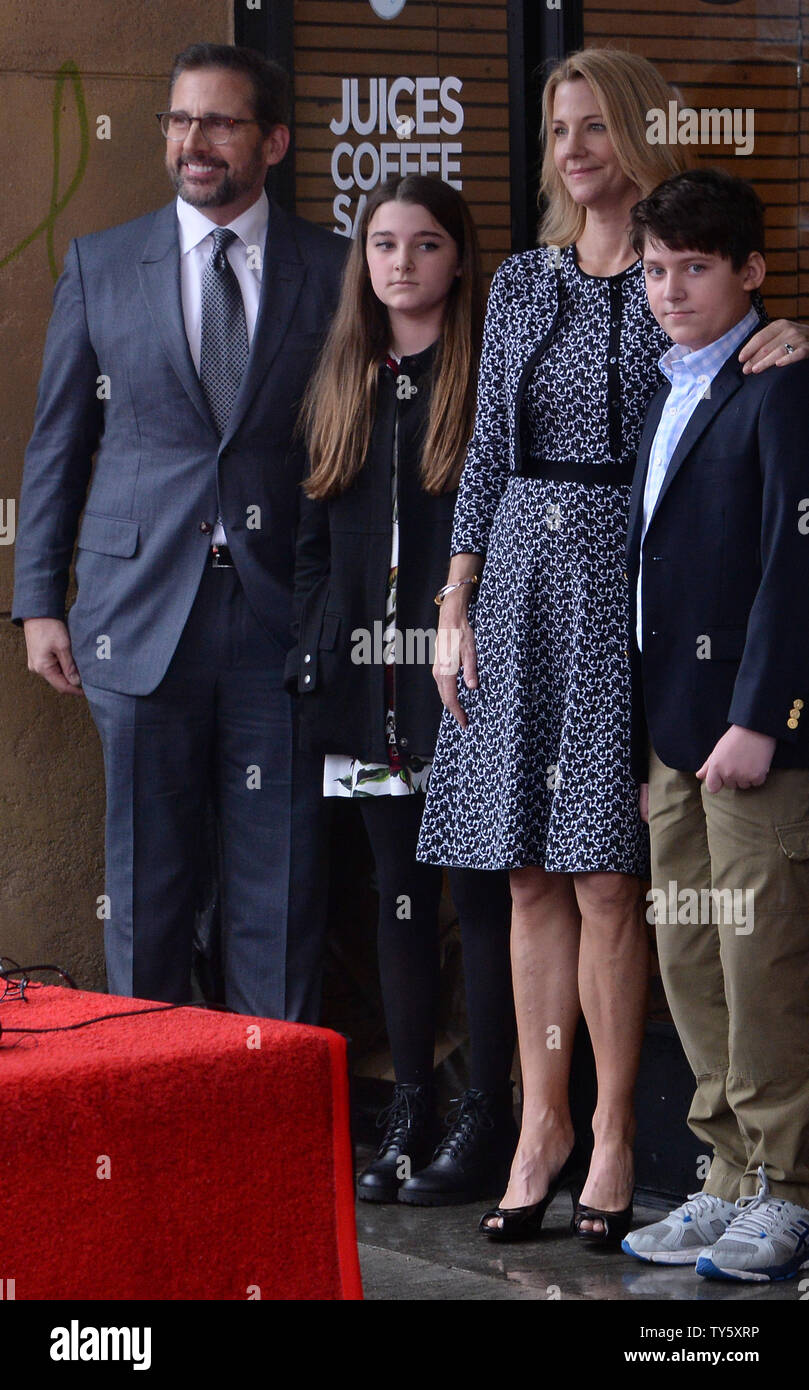 Actor Steve Carrell is joined by ahis wife Nancy Carrell and their ...