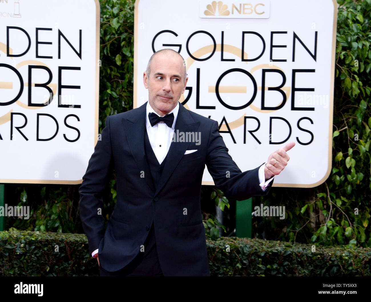 TV personality Matt Lauer attends the 73rd annual Golden Globe Awards ...