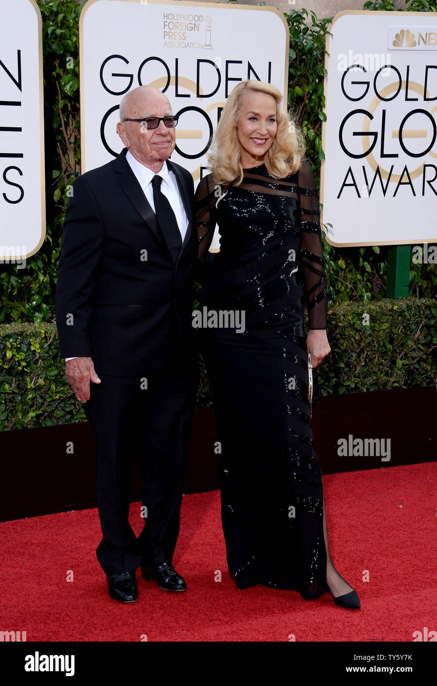 News Corp. CEO Rupert Murdock, left, and model Jerry Hall attend the ...