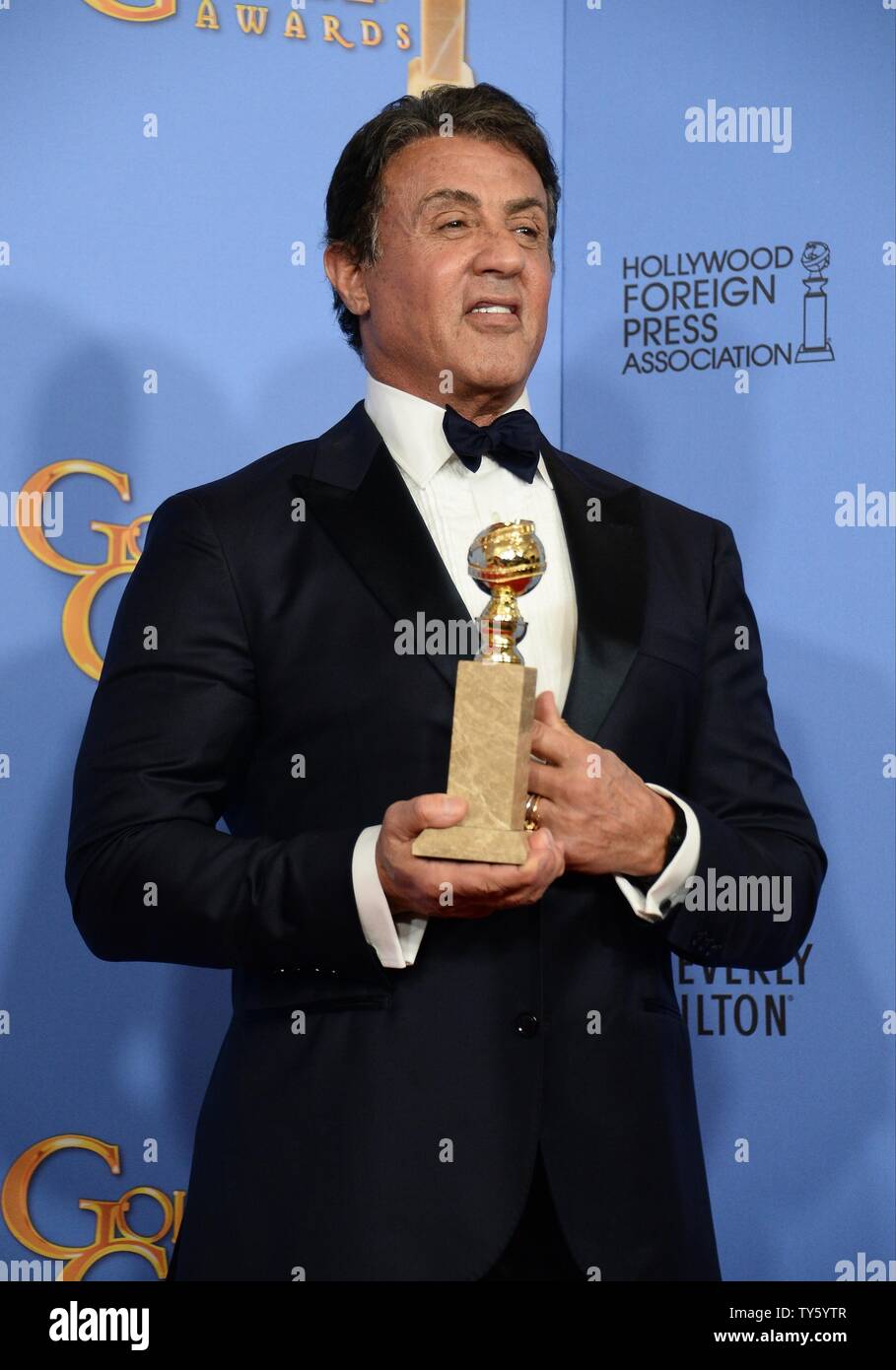 Actor Sylvester Stallone, winner of the award for Best Performance by ...