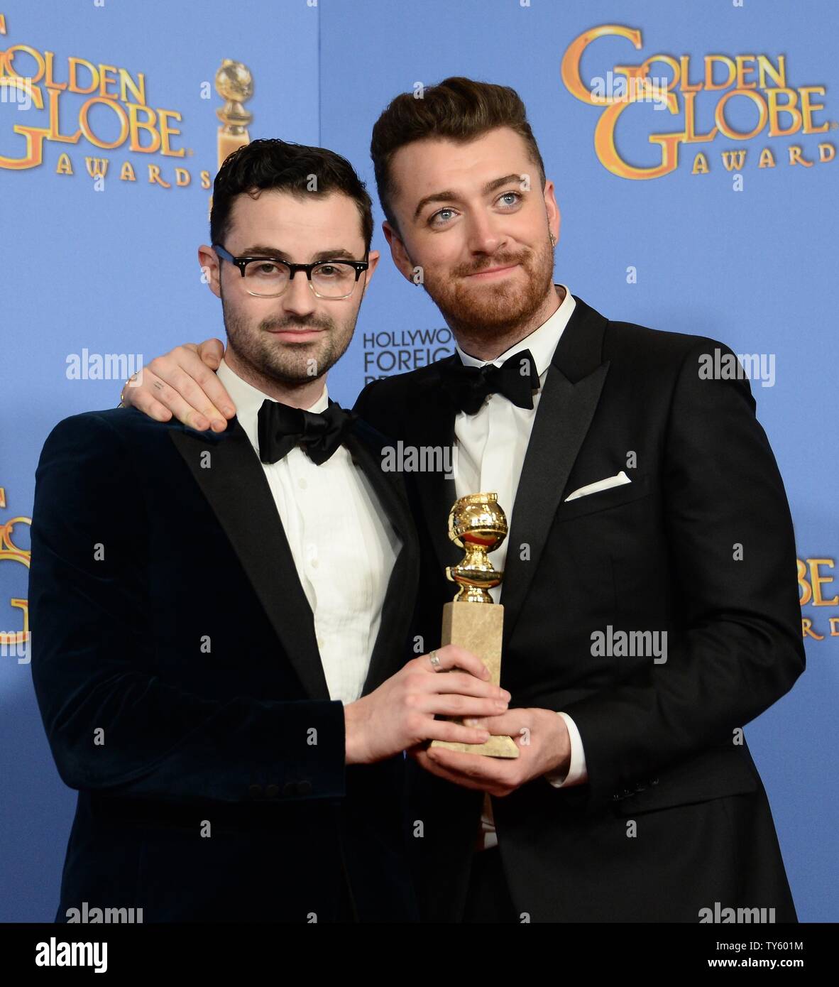 Songwriter James Napier, left, and recording artist Sam Smith, winners ...