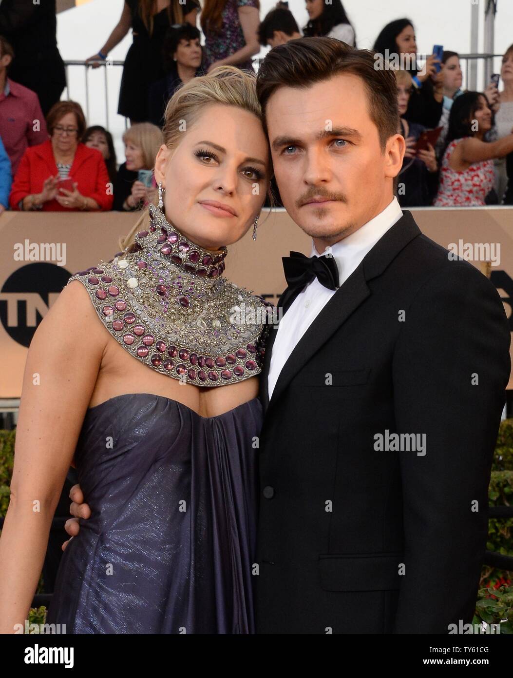 Actor Rupert Friend, right, and Aimee Mullins attend the 22nd annual ...