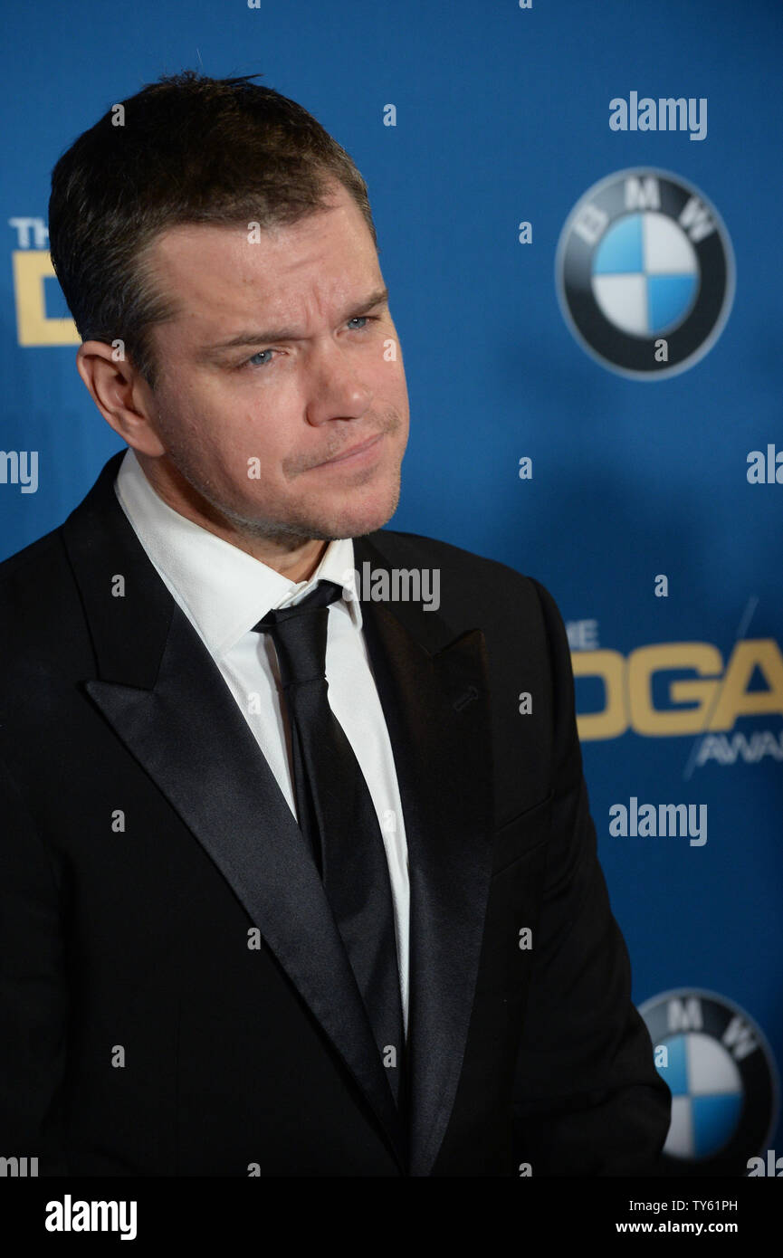 Actor Matt Damon appears backstage during the 68th annual Directors ...