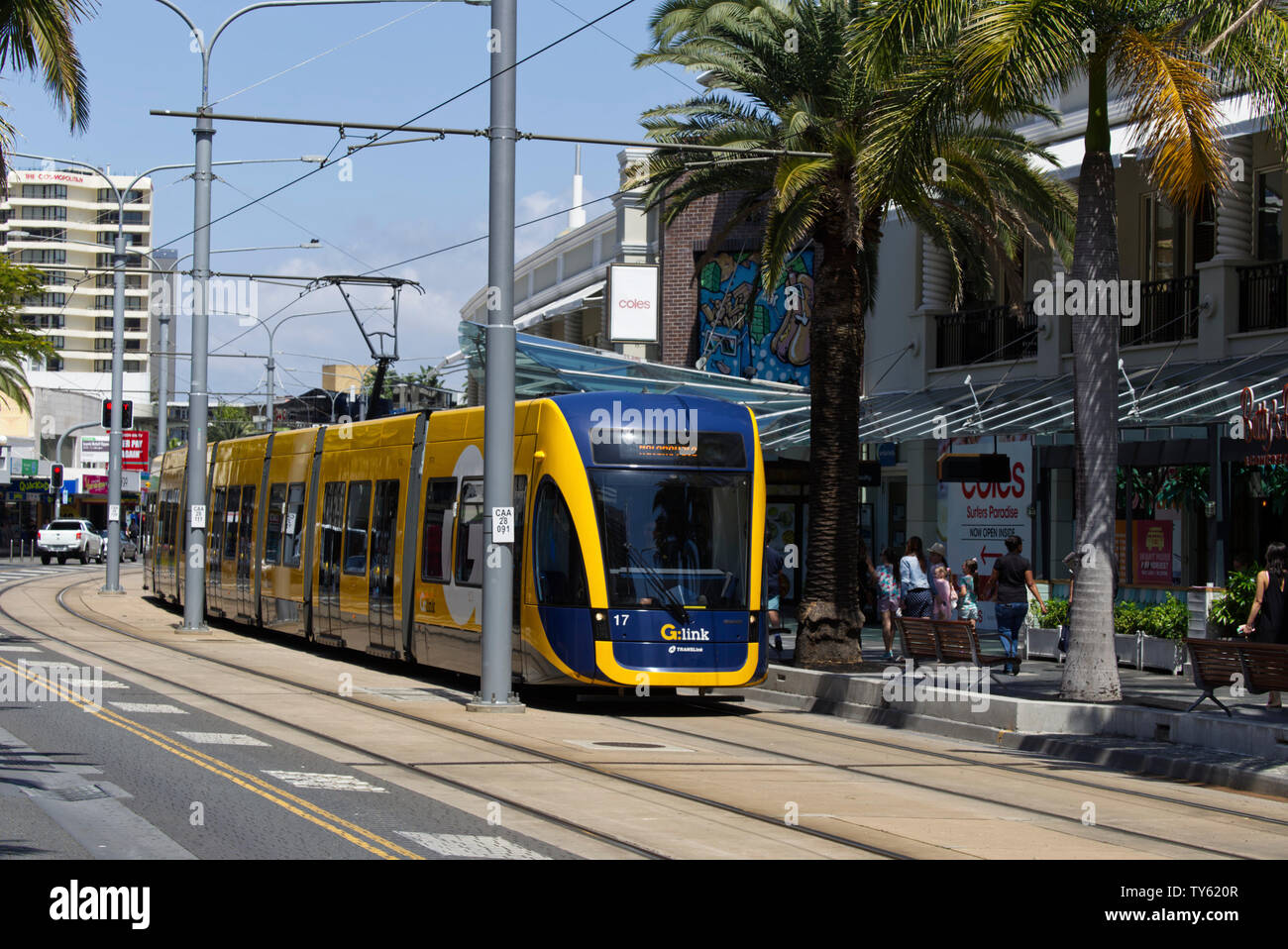 Light rail - tram on the Gold Coast Queensland Australia Stock Photo ...