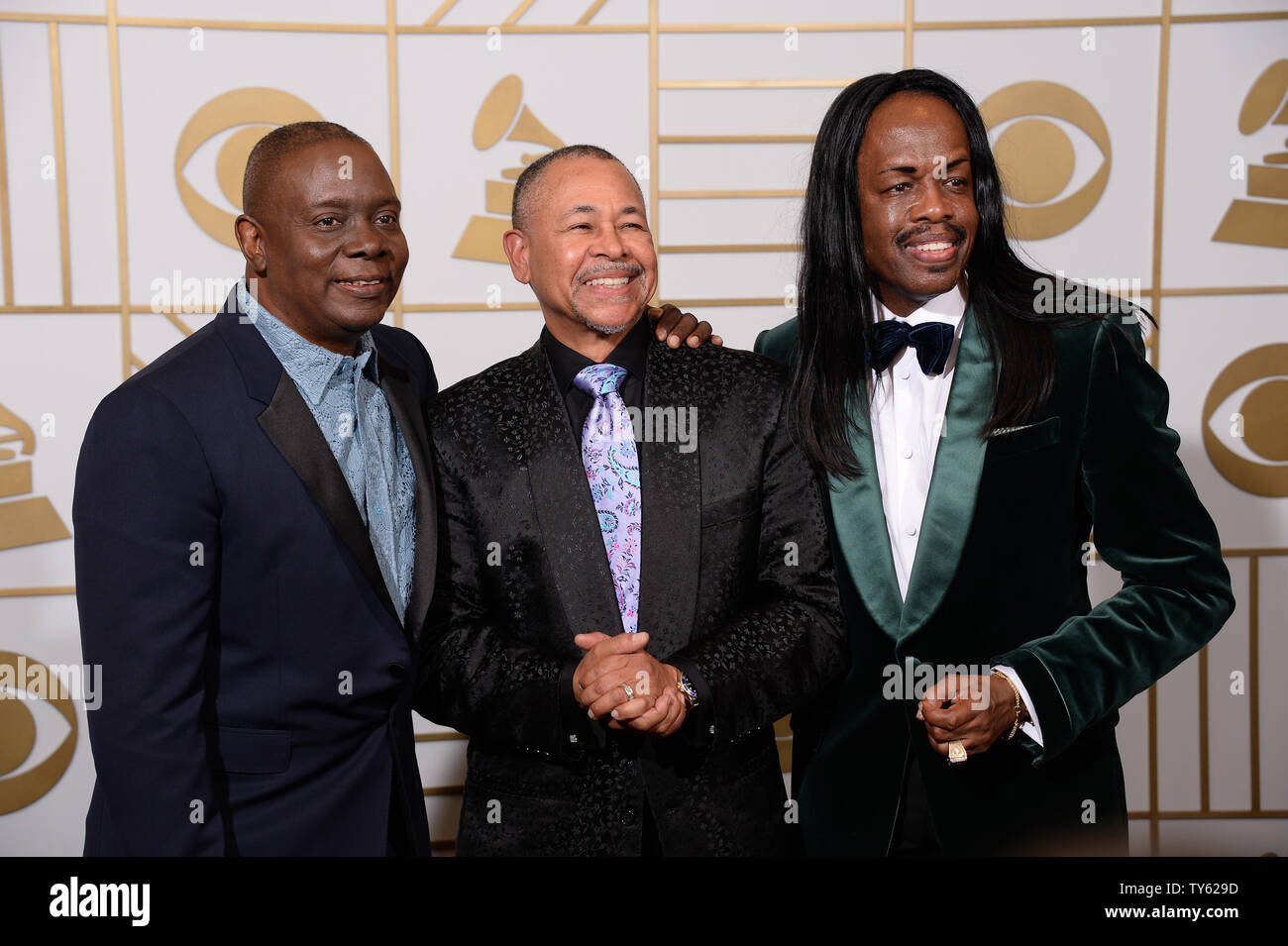 Lifetime Achievement Honoree, Earth, Wind & Fire, appear backstage ...