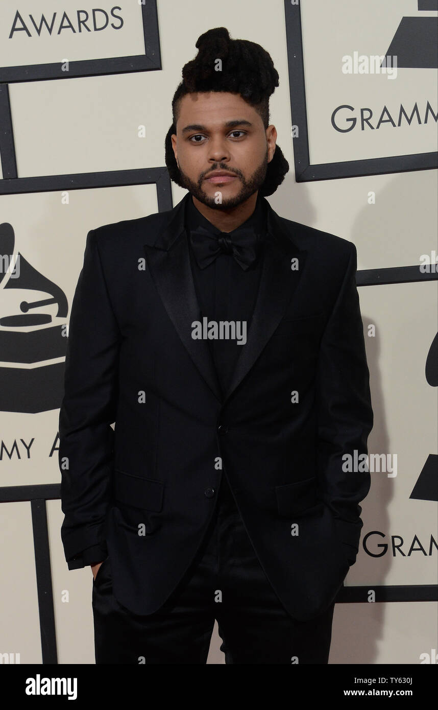 The Weeknd arrives for the 58th annual Grammy Awards held at Staples ...