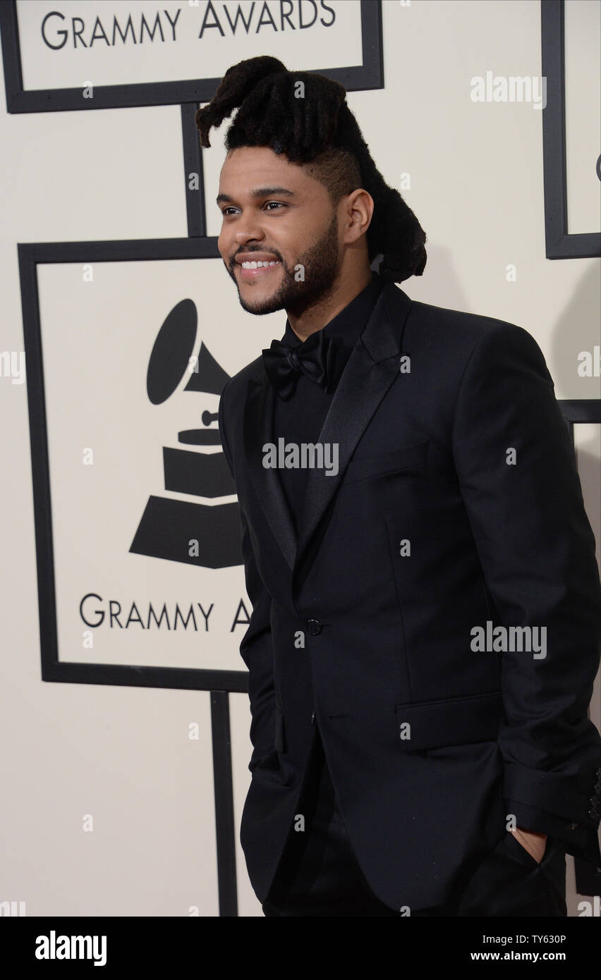 The Weeknd arrives for the 58th annual Grammy Awards held at Staples ...