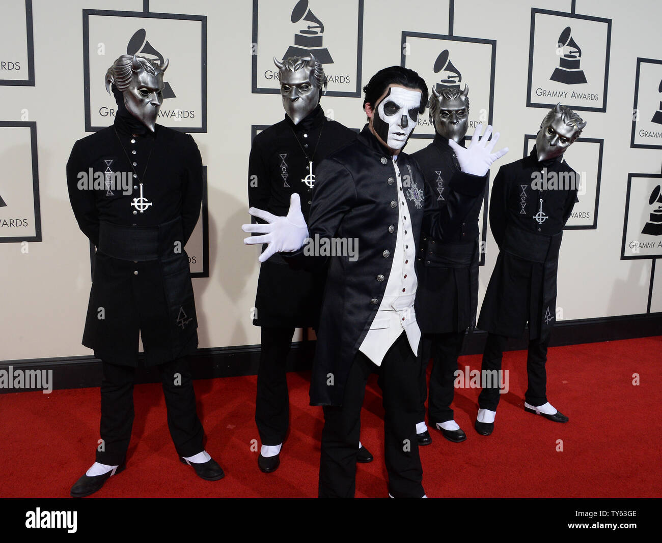 Ghost arrives for the 58th annual Grammy Awards held at Staples Center ...