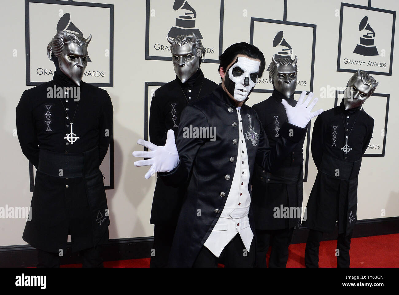 Ghost arrives for the 58th annual Grammy Awards held at Staples Center ...