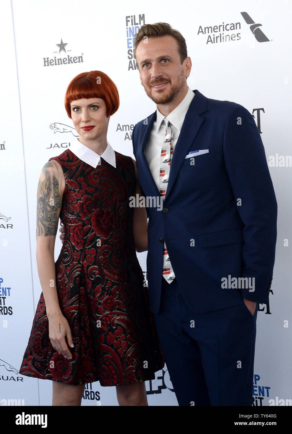 From left, actor Jason Segel and photographer Alexis Mixter attend the ...