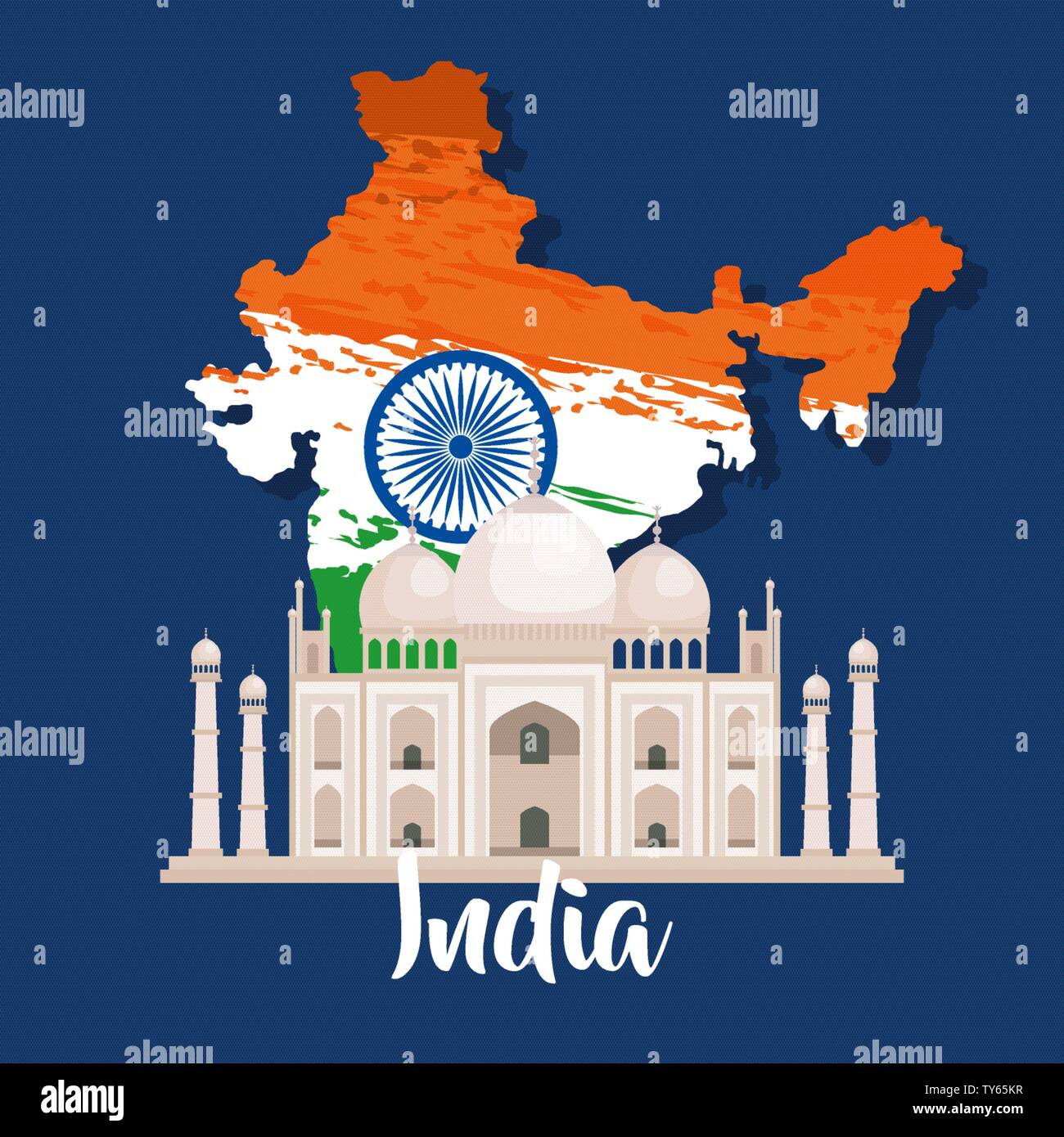 india map with emblem and taj mahal Stock Vector Image & Art - Alamy