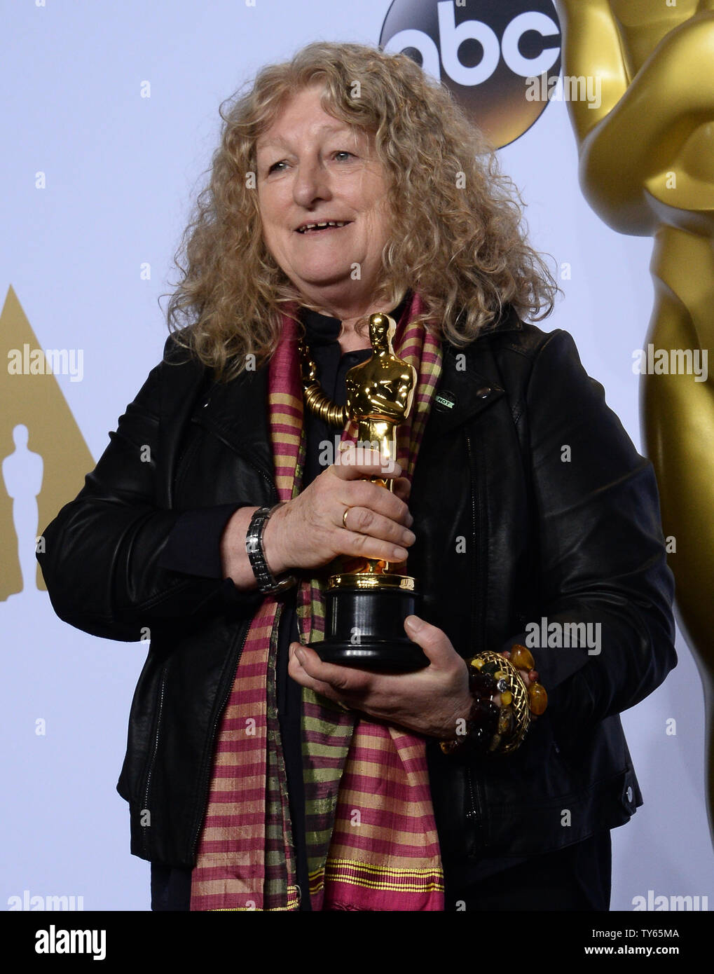 Costume designer Jenny Beavan, winner of the Best Costume Design award ...