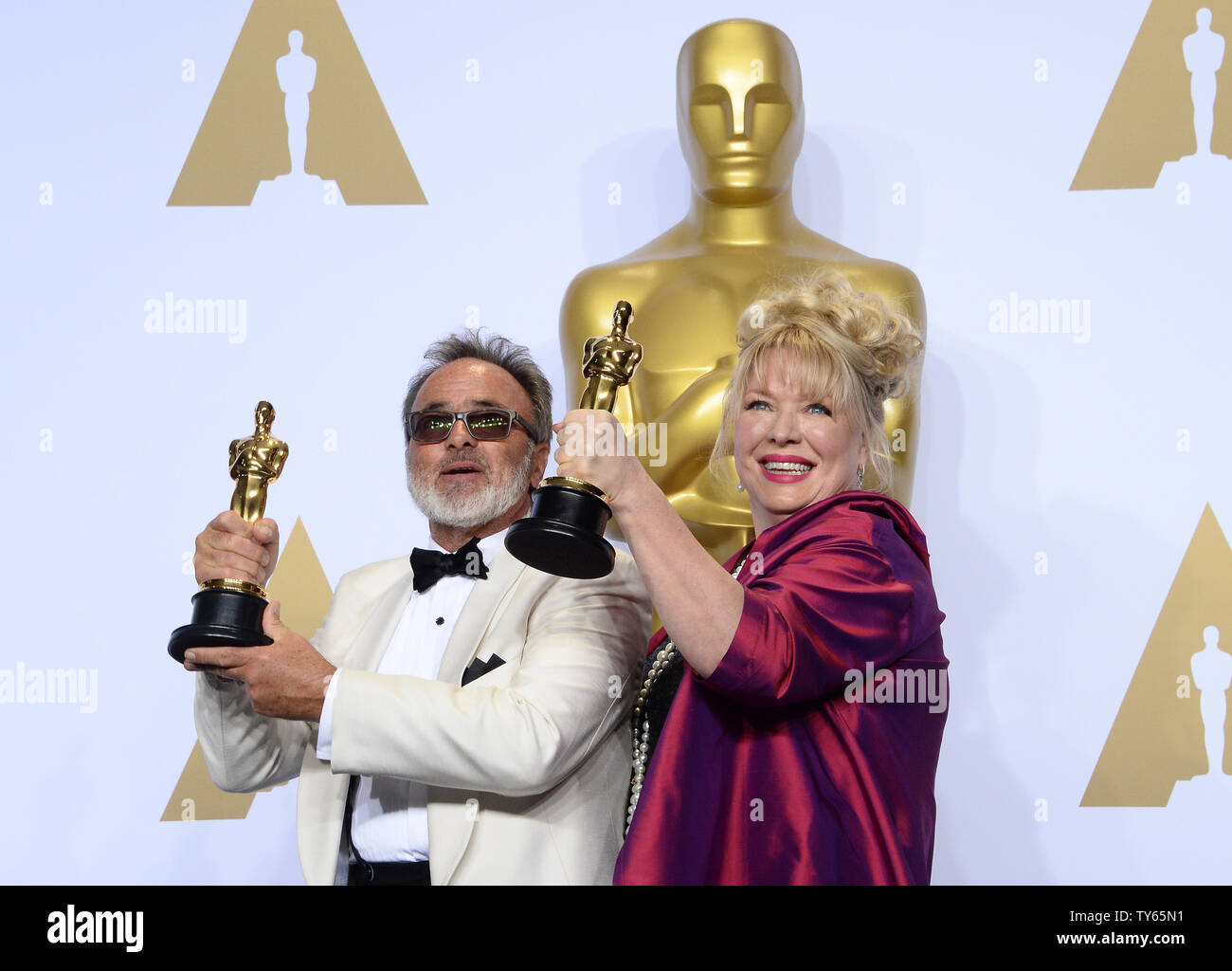 Production designers Colin Gibson, left, and Lisa Thompson, winners of ...