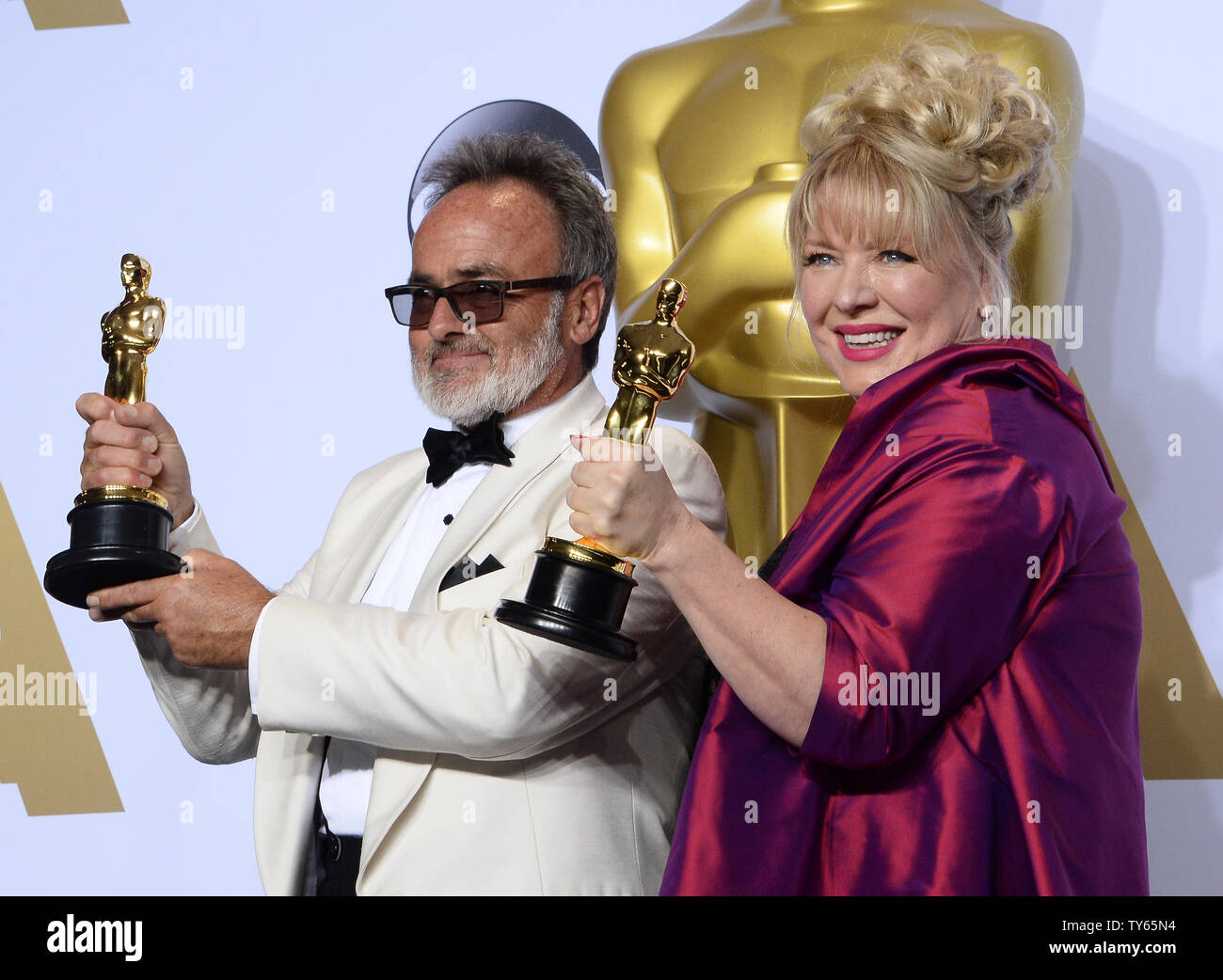 Production designers Colin Gibson, left, and Lisa Thompson, winners of ...