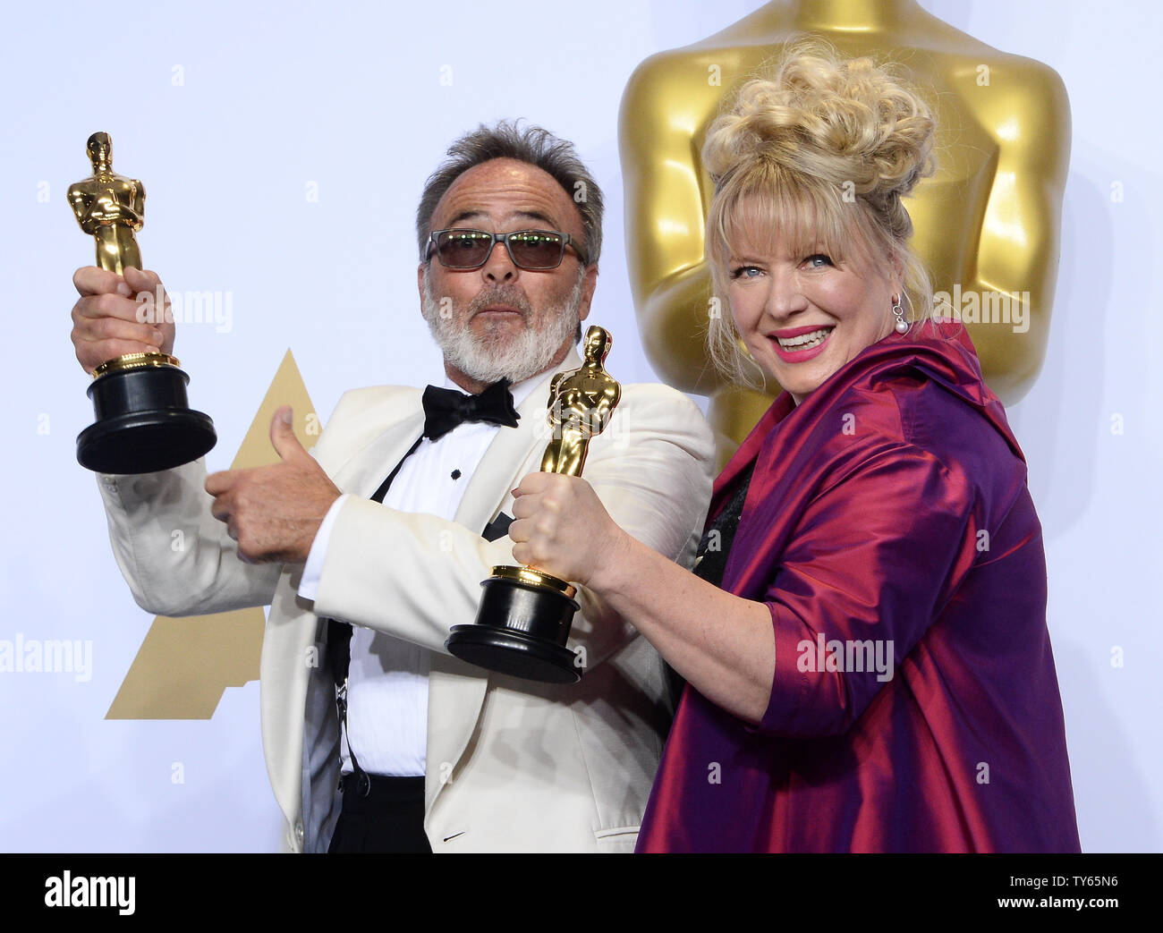 Production designers Colin Gibson, left, and Lisa Thompson, winners of ...