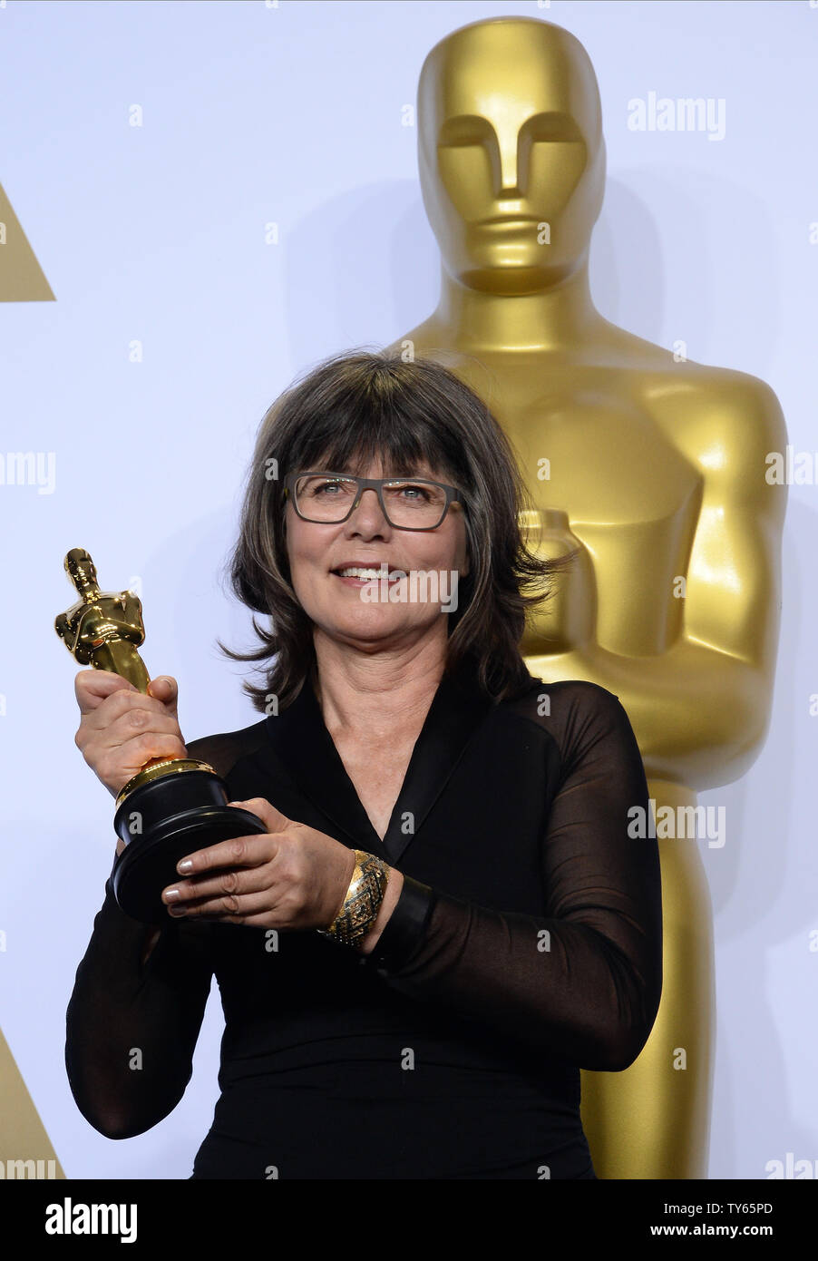 Film editor Margaret Sixel, winner of the Best Film Editing award for ...