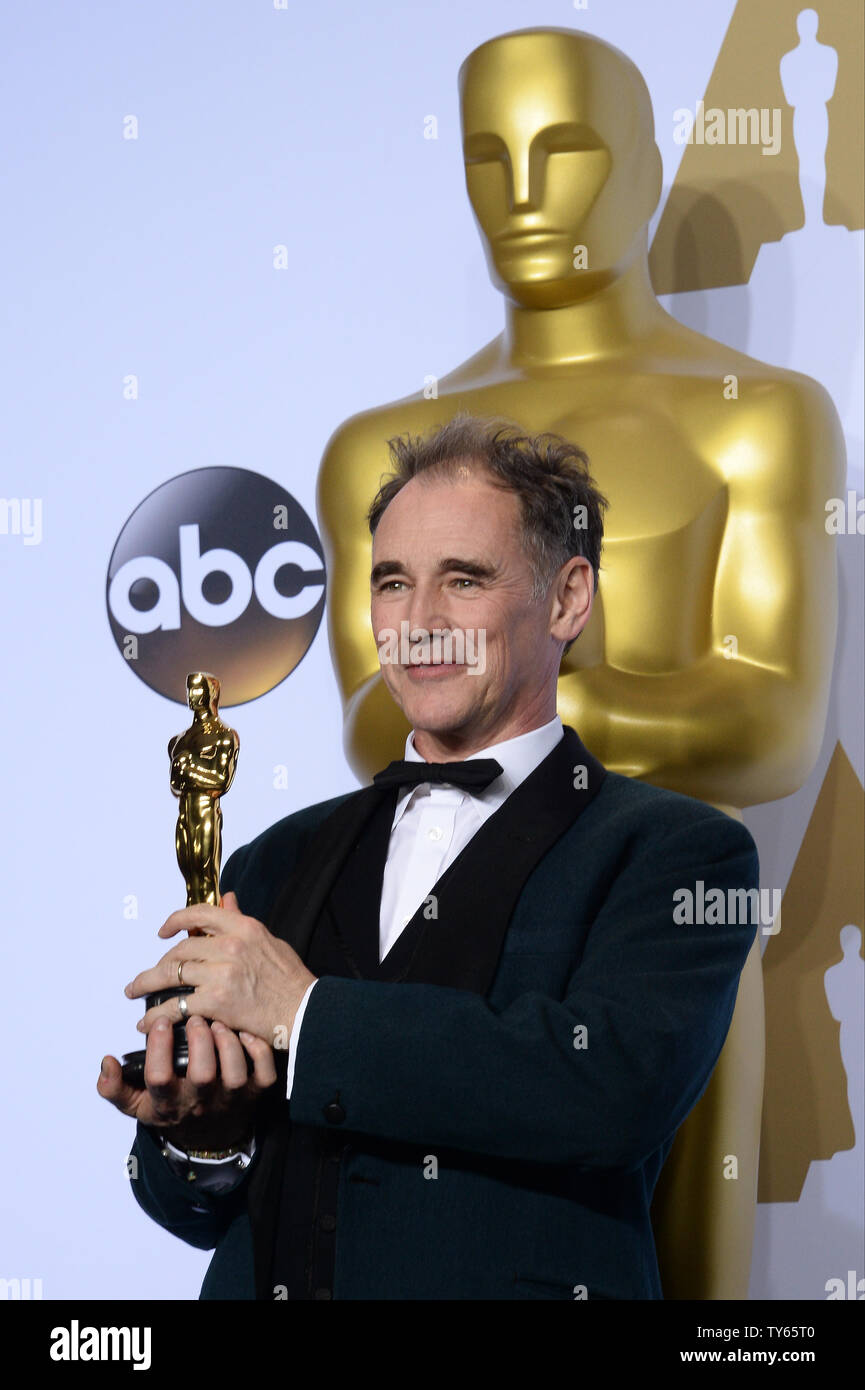 Actor Mark Rylance, winner for Best Actor in a Supporting Role for ...
