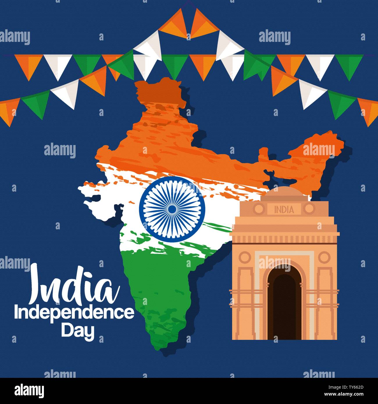india map with party banner and architecture Stock Vector Image & Art ...