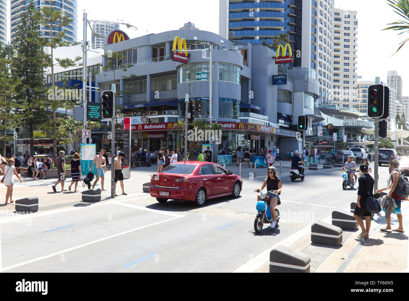 Traffic on the Esplanade Surfers Paradise Gold Coast Queensland ...