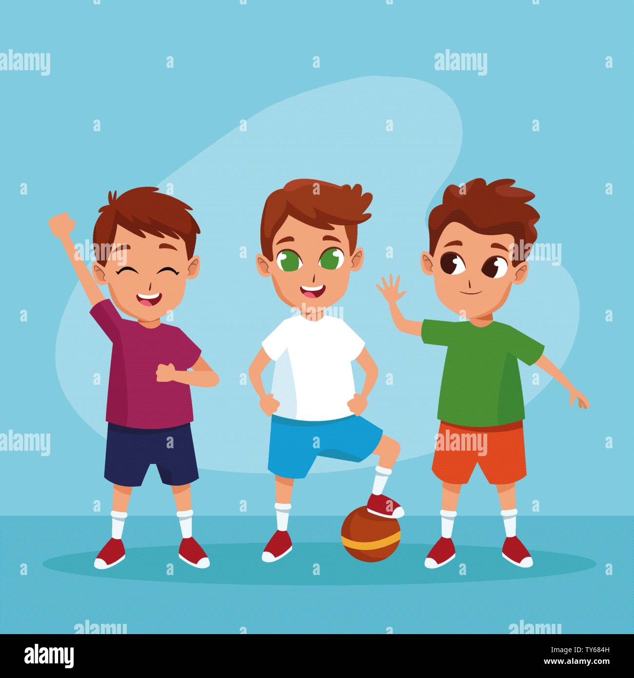 Cute happy kids smiling cartoons Stock Vector Image & Art - Alamy