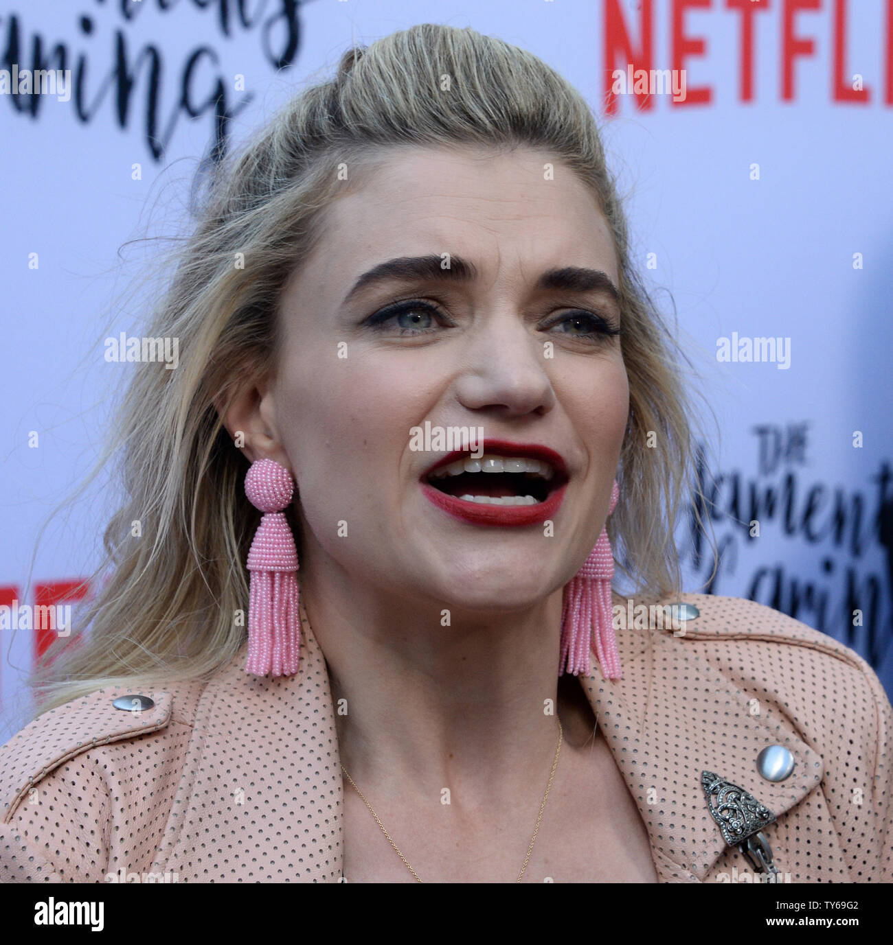 Cast member Megan Ferguson attends a screening of Netflix's motion ...