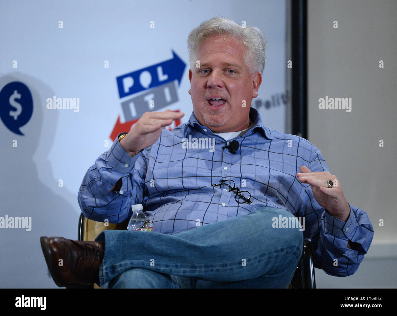Conservative commentator Glenn Beck engages in conversation during ...