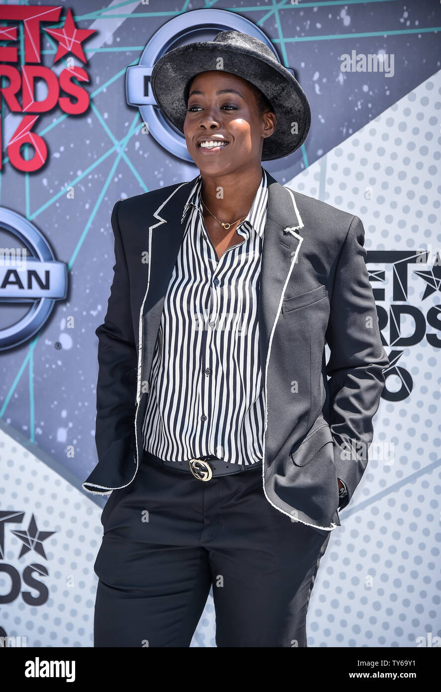 Singer Tish Hyman attends the 16th annual BET Awards at Microsoft ...