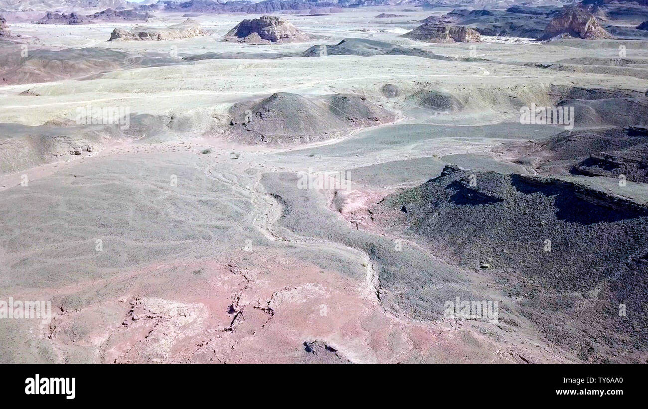 Dry Desert landscape, Aerial image Stock Photo - Alamy