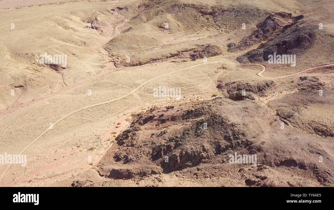 Dry Desert landscape, Aerial image Stock Photo - Alamy