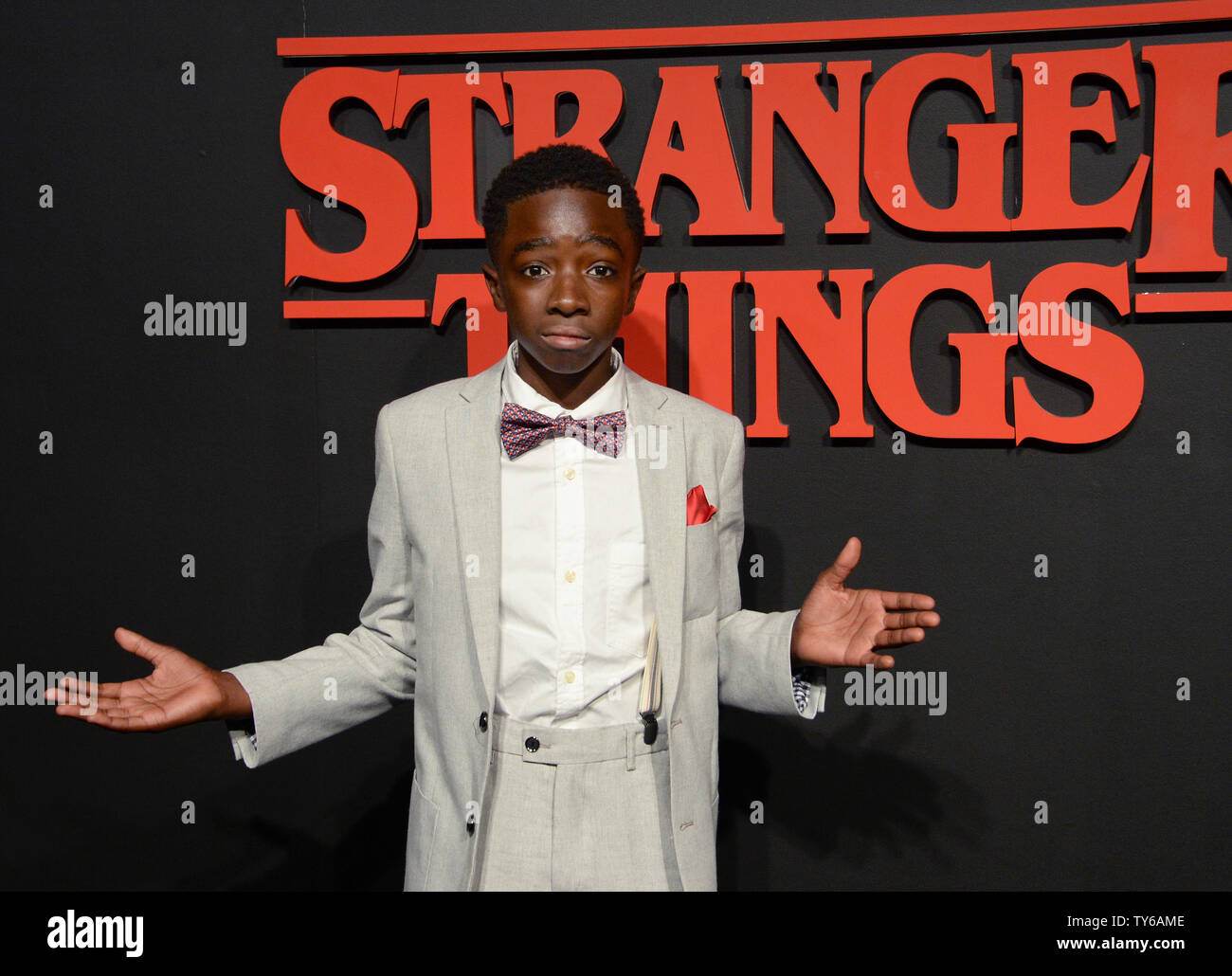 Cast member Caleb McLaughlin attends Netflix's supernatural mystery ...