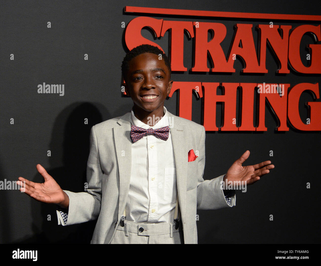Cast member Caleb McLaughlin attends Netflix's supernatural mystery ...