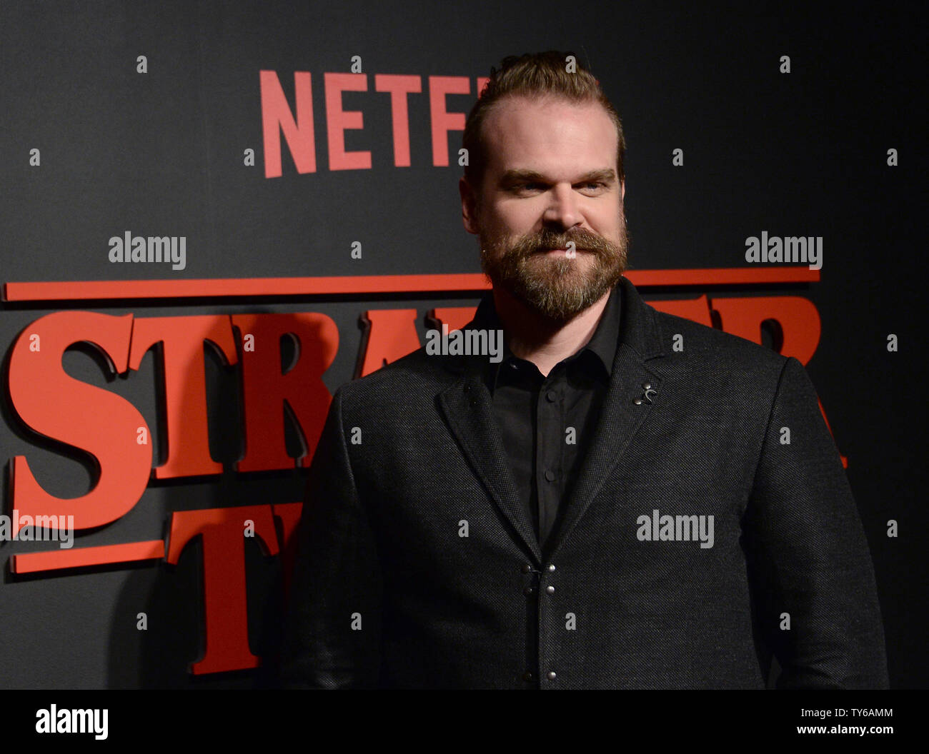 Cast member David Harbour attends Netflix's supernatural mystery ...