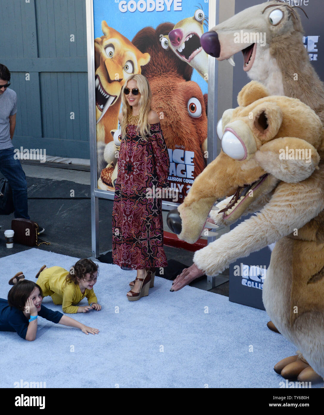 Fashion designer Rachel Zoe looks on as her sons Skyler Morrison Berman ...