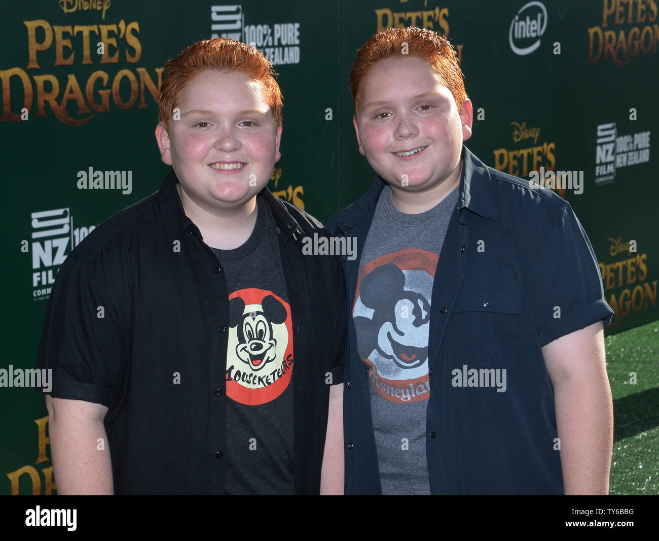 Actors Matthew Royer (L) and Benjamin Royer attend the premiere of the ...